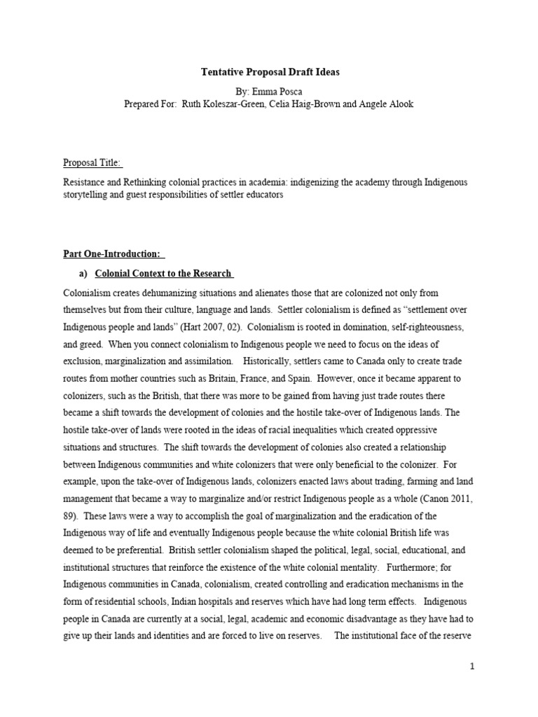 Proposal Draft Ideas March 31 2021 | PDF | Identity (Social Science ...
