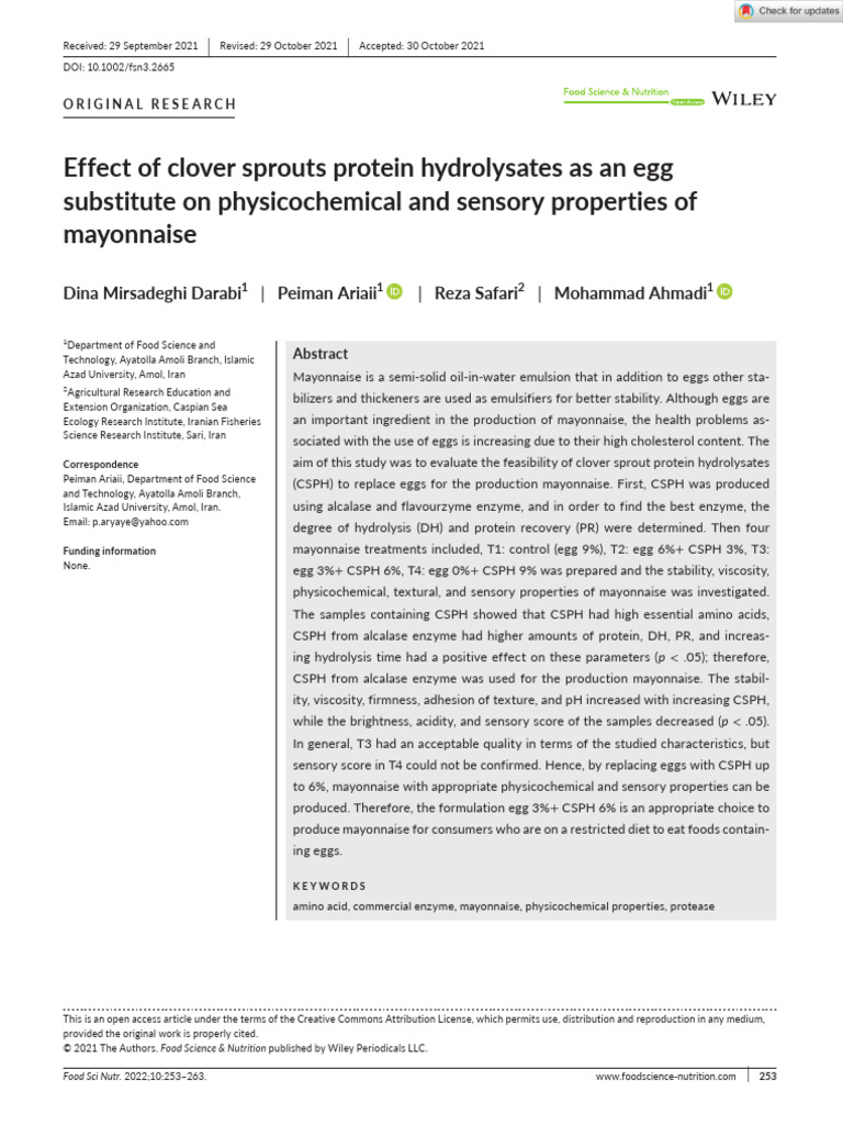 clover sprouts-thay thế trứng trong công thức mayonnaise-2022 | PDF | Mayonnaise