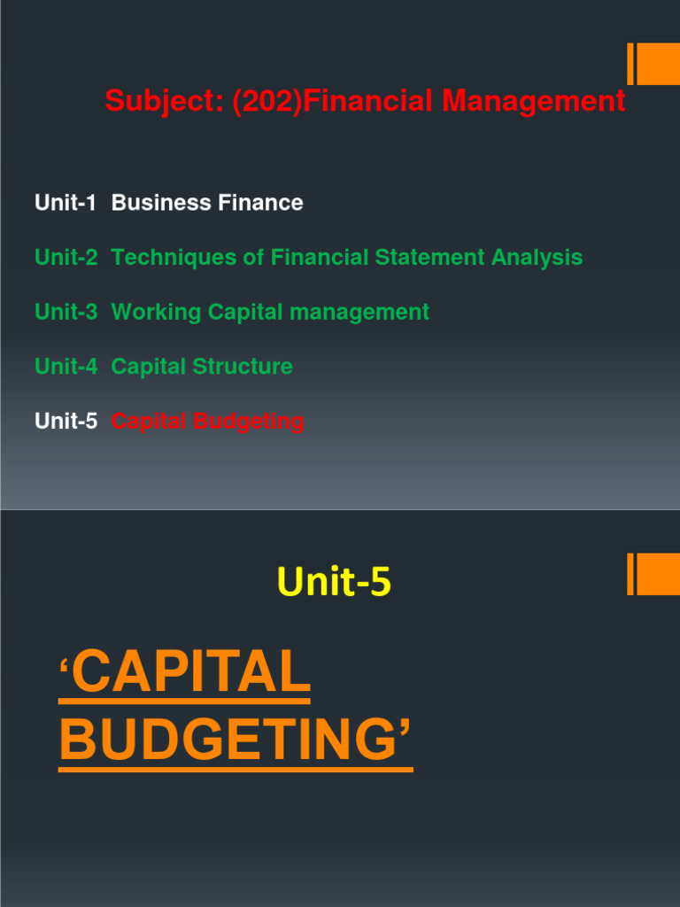 202 FM - Unit-5 All Topics | PDF | Capital Budgeting | Net Present Value