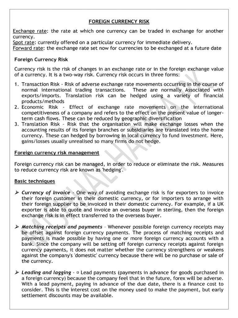 Currency Risk | PDF