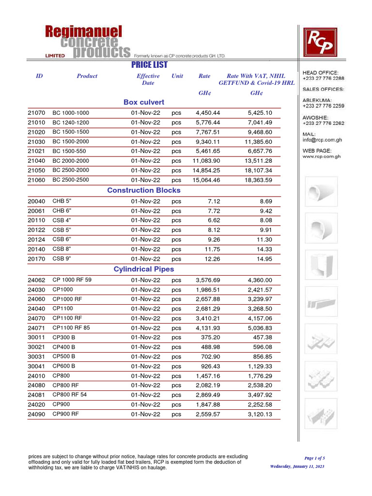 RCP Prices | PDF | Value Added Tax | Trade