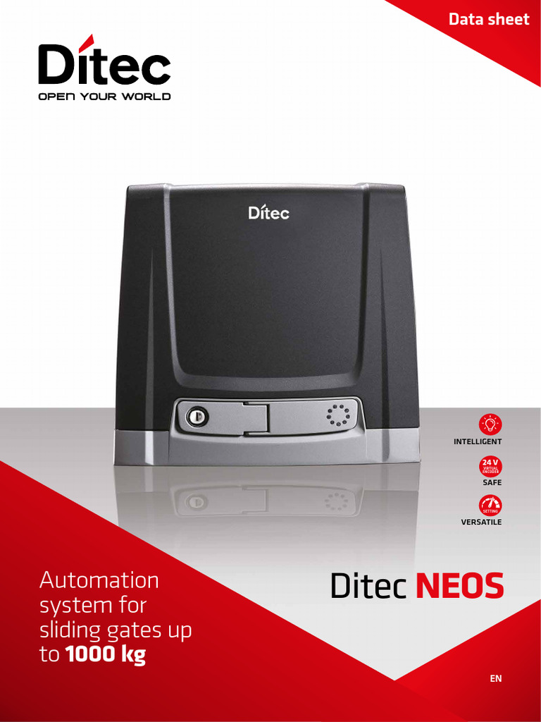 Ditec NeoS - Data Sheet - EN | PDF | Electrical Engineering | Manufactured Goods