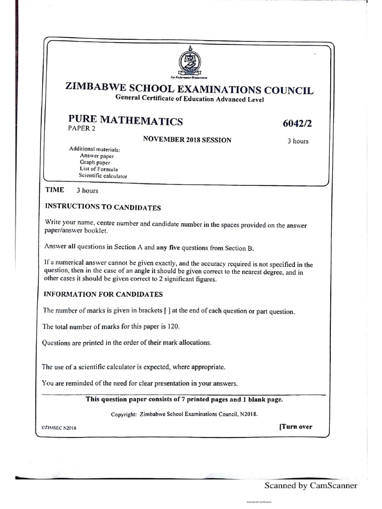 A Level Nov 2018 P2 | PDF