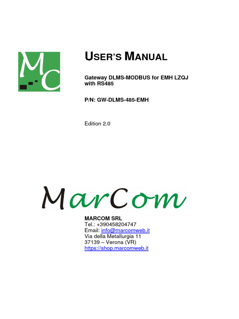 User - Manual Gw-Dlms-485-Emh - 2.092 - En9 | PDF | Computing | Communications Protocols