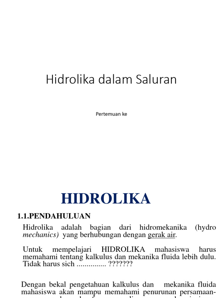 Hidrolika Saluran Terbuka | PDF | Sains & Matematika