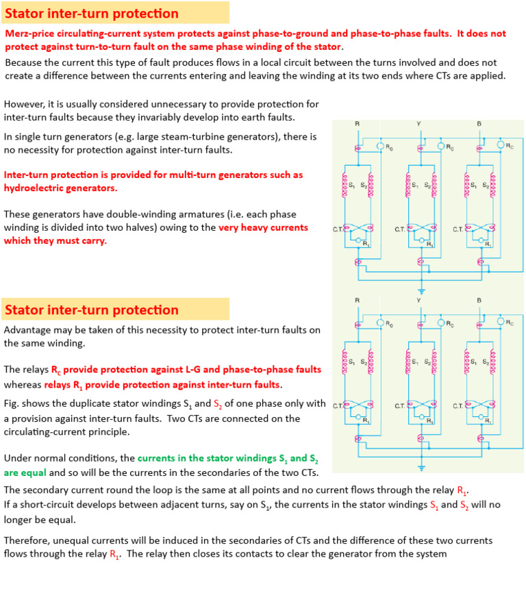 Stator Inter Turn Protection Pdf