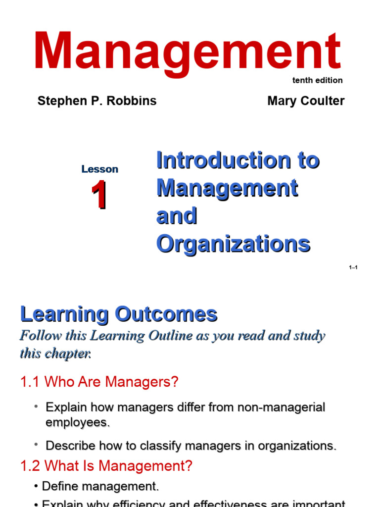 1-Introduction To Management | PDF | Leadership | Entrepreneurship