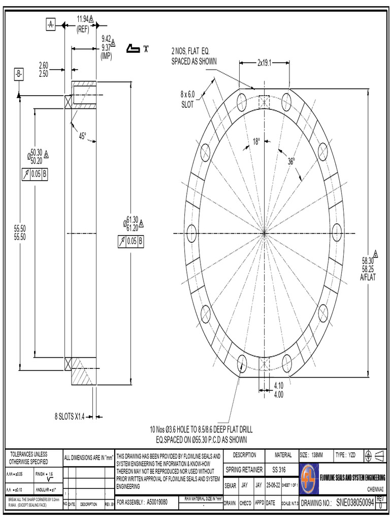 Sne038050094 Spring Retainer Sulzer Layout | PDF