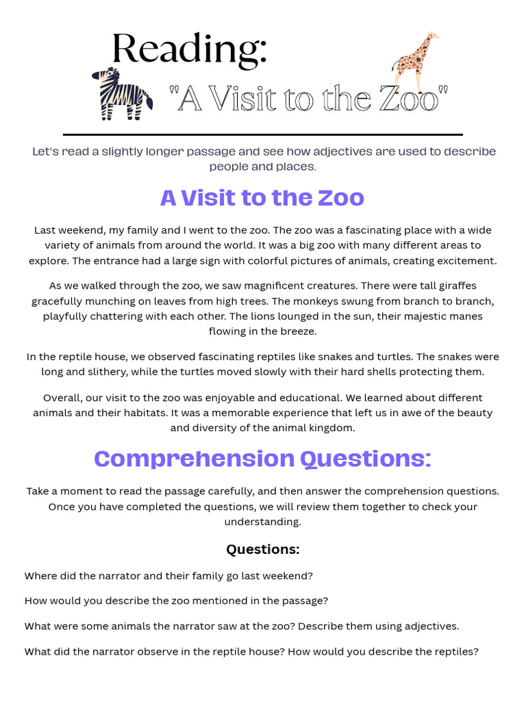 A Visit To The Zoo | PDF