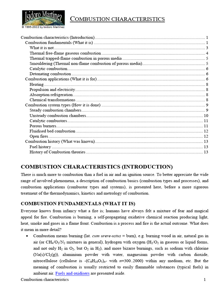 Combustion characteristics | PDF | Combustion | Internal Combustion Engine