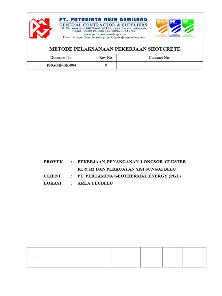 Metode Pelaksanaan Shotcrete | PDF