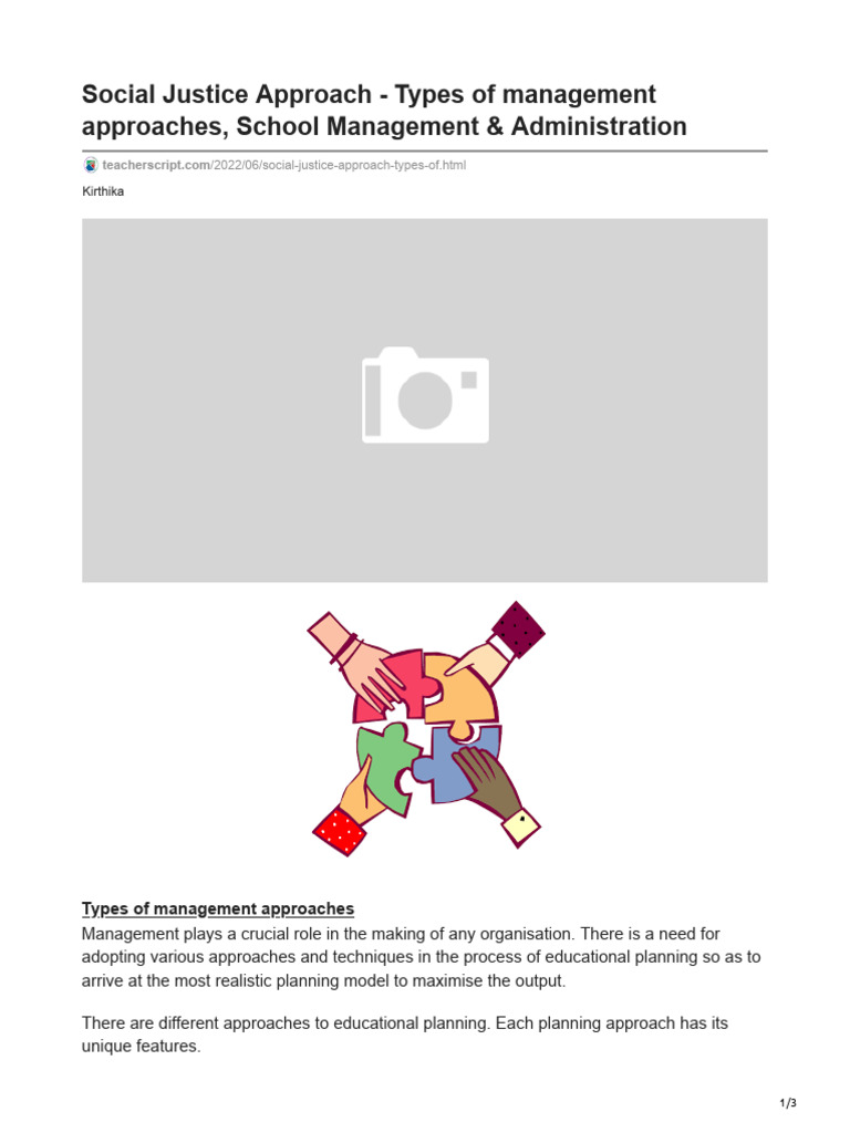 Social Justice Approach - Types of Management Approaches School ...