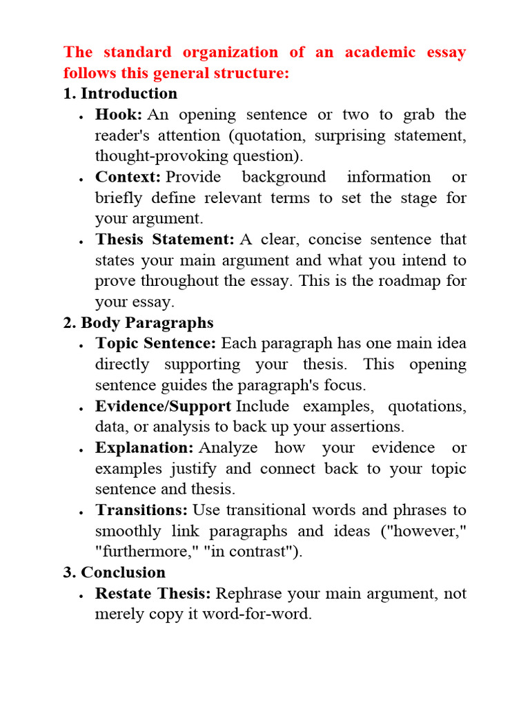 Academic Essay Structure Guide | PDF | Essays