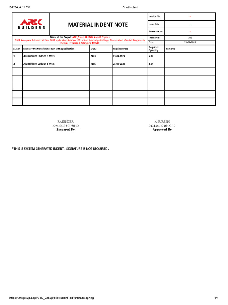 Ladder Print Indent | PDF