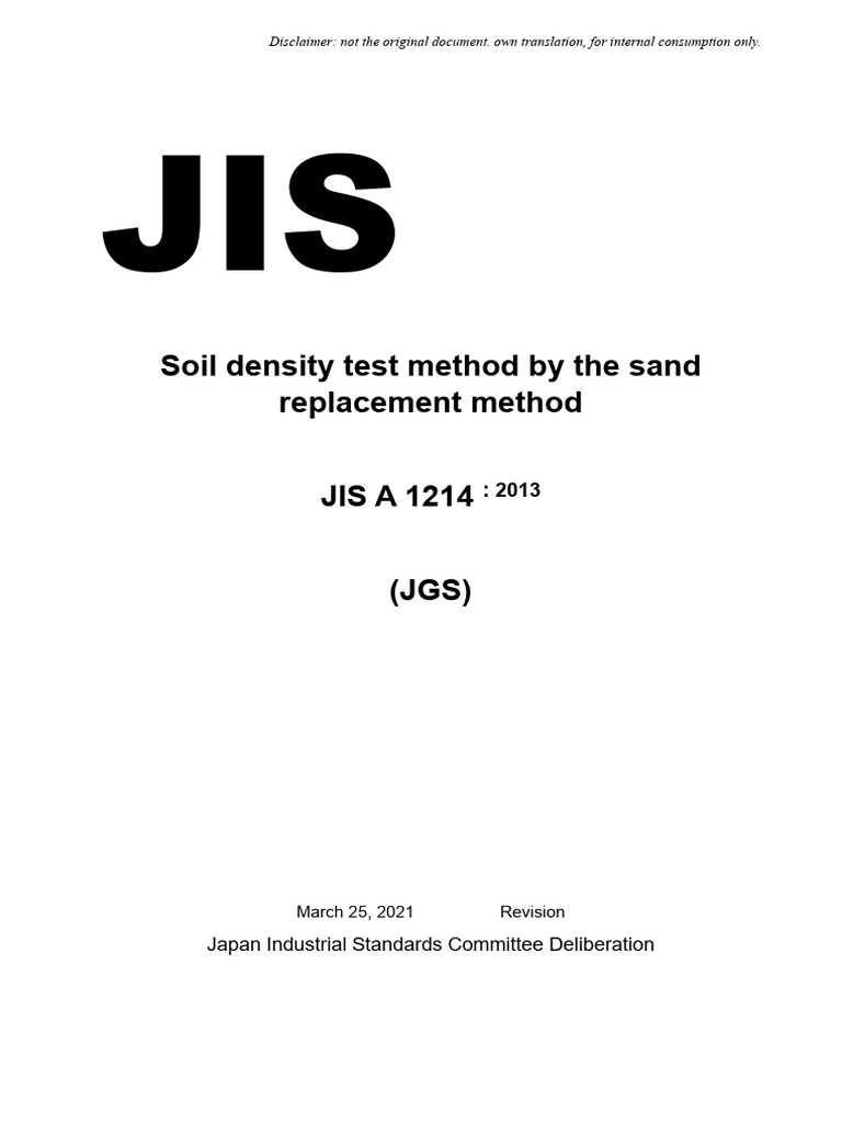 Jis A 1214 | PDF | Density | Calibration