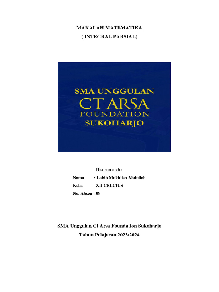 Pengenalan Integral Parsial Dalam Matematika Pdf