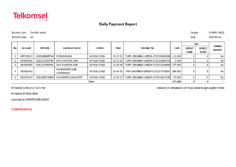 DailyPaymentReport 15 | PDF