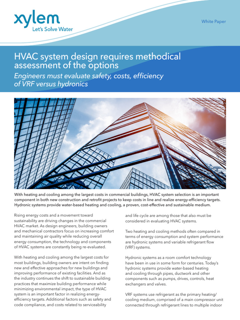 Hydronic vs VRF: HVAC System Comparison | PDF | Efficient Energy Use ...