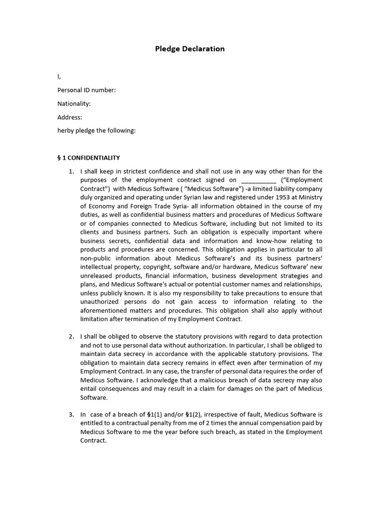 NEW Pledge Declaration - CA Syria - Template - NewEmployee - 09082021 ...