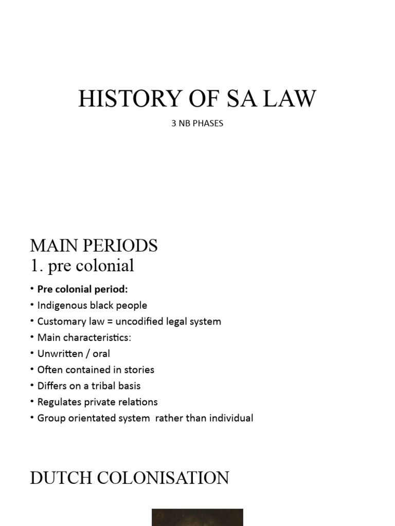 HISTORY OF SA LAW pt 2 | PDF | Roman Law | Roman Empire