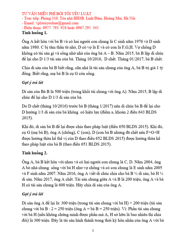 Tinh Huong Thua Ke Thuong Gap | PDF