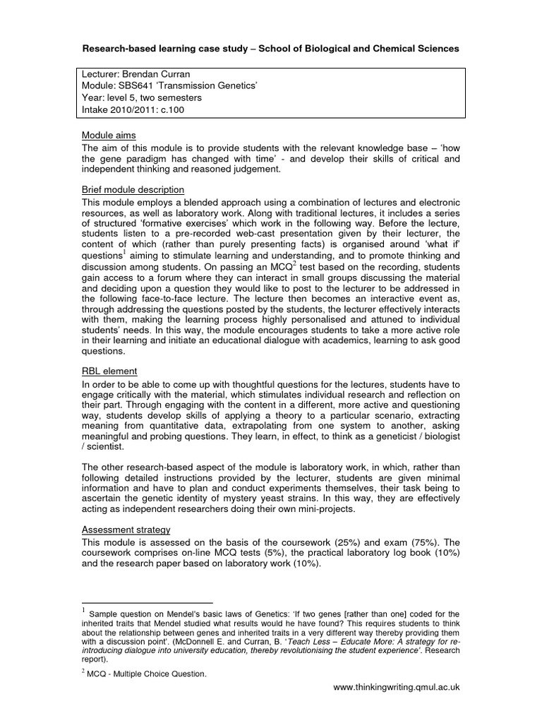 Research Based Learning - Case Studies | PDF | Ethnography | Field Research