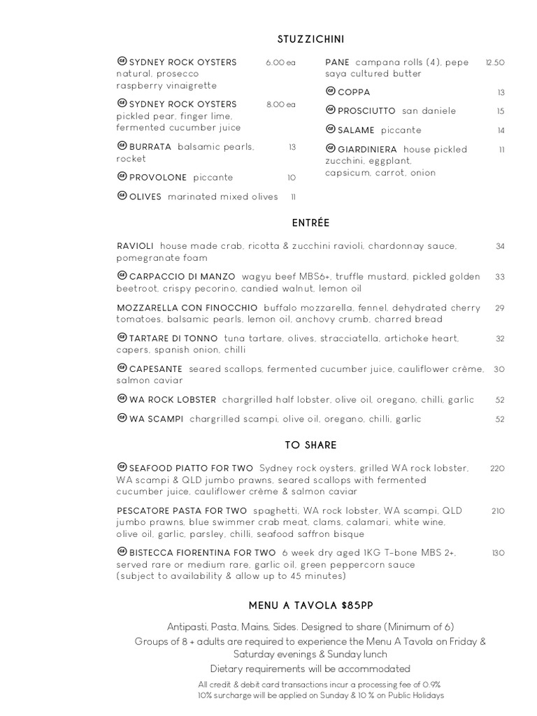 Entrata Dinner Sunday Lunch Menu | PDF | Pickling | Pesto