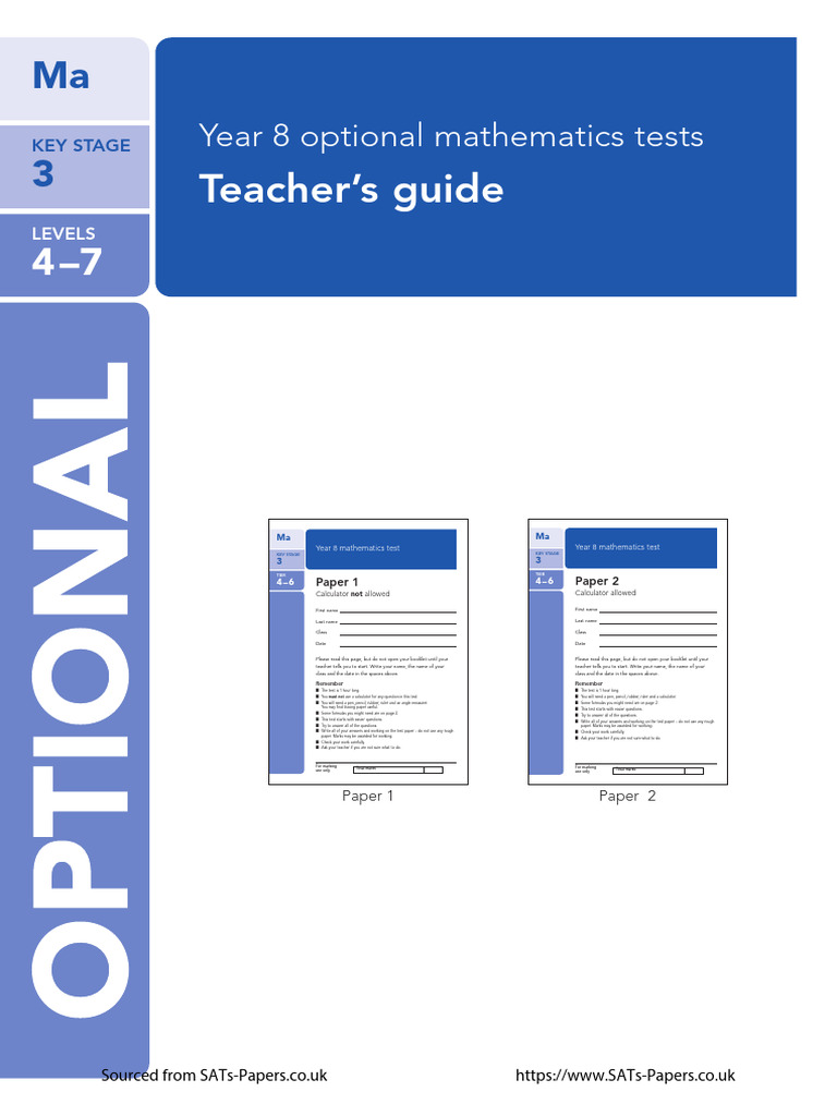 Year 8 Optional 2011 Mathematics Marking Scheme | PDF | Teachers ...