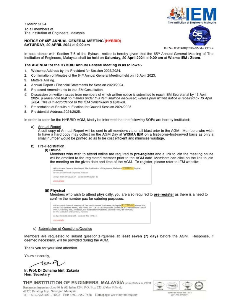 IEM AGM (20-Apr-24) | PDF | Government