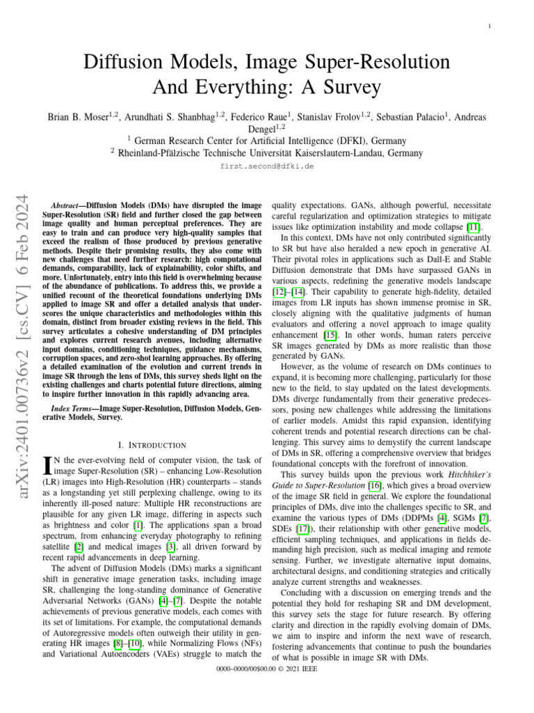 Diffusion Models, Image Super-Resolution and Everything: A Survey | PDF ...