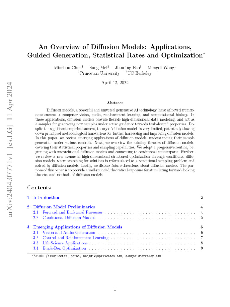 An Overview of Diffusion Models: Applications, Guided Generation ...