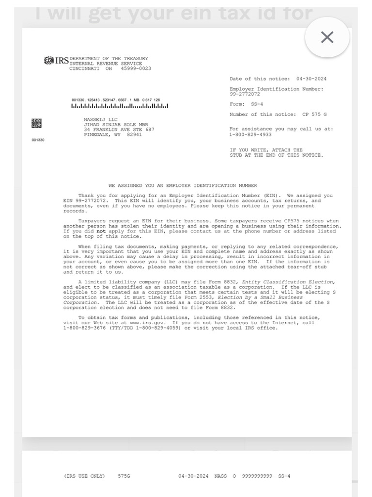 IRS Processor For EIN | PDF