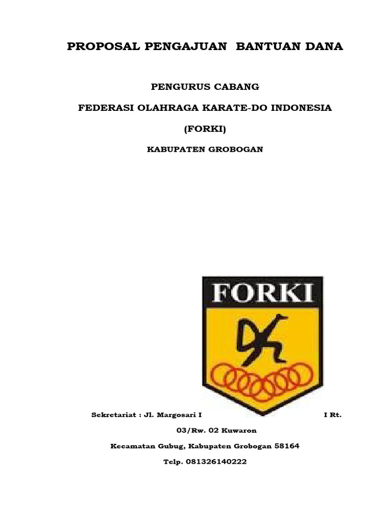 Contoh Proposal Cabor | PDF | Olahraga & Rekreasi