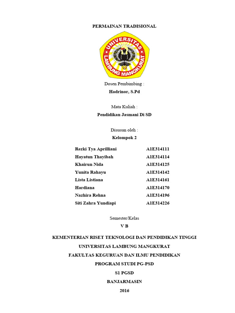 Permainan Tradisional untuk Anak SD | PDF
