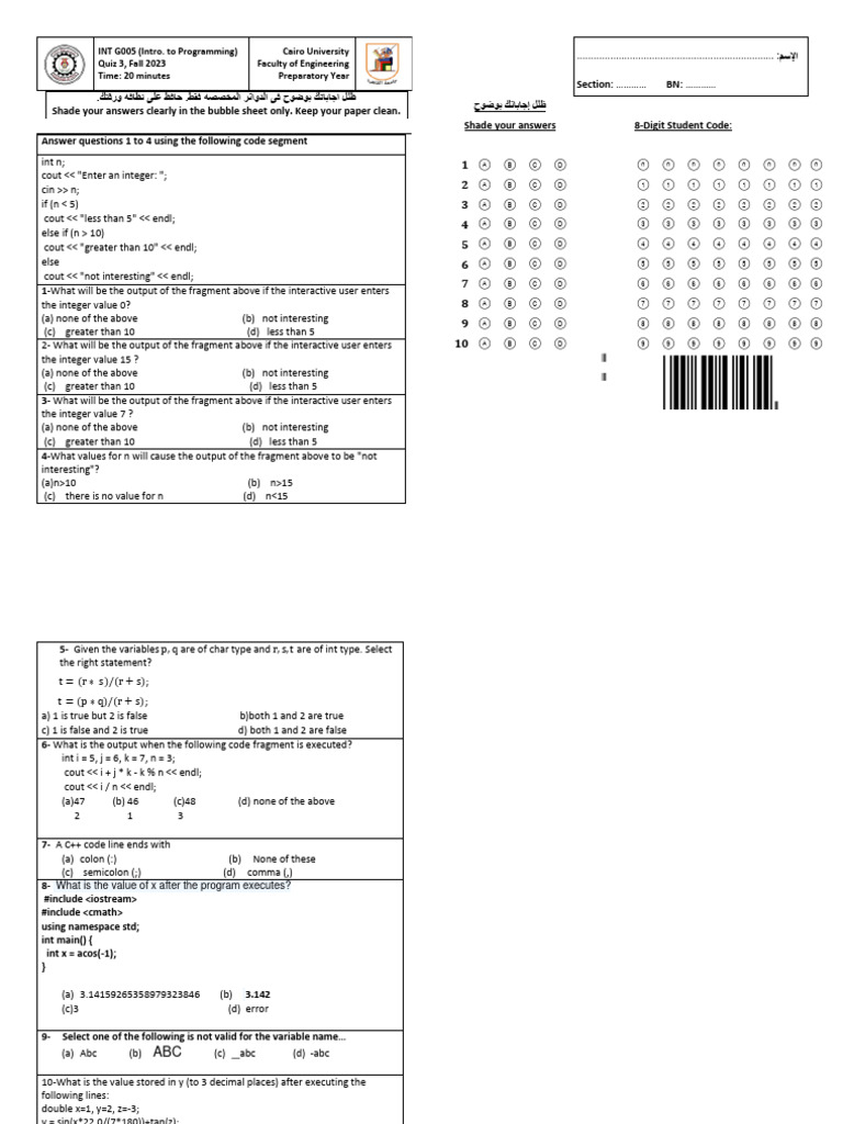 quiz 3_model_2 | PDF | Computer Programming | Software Engineering