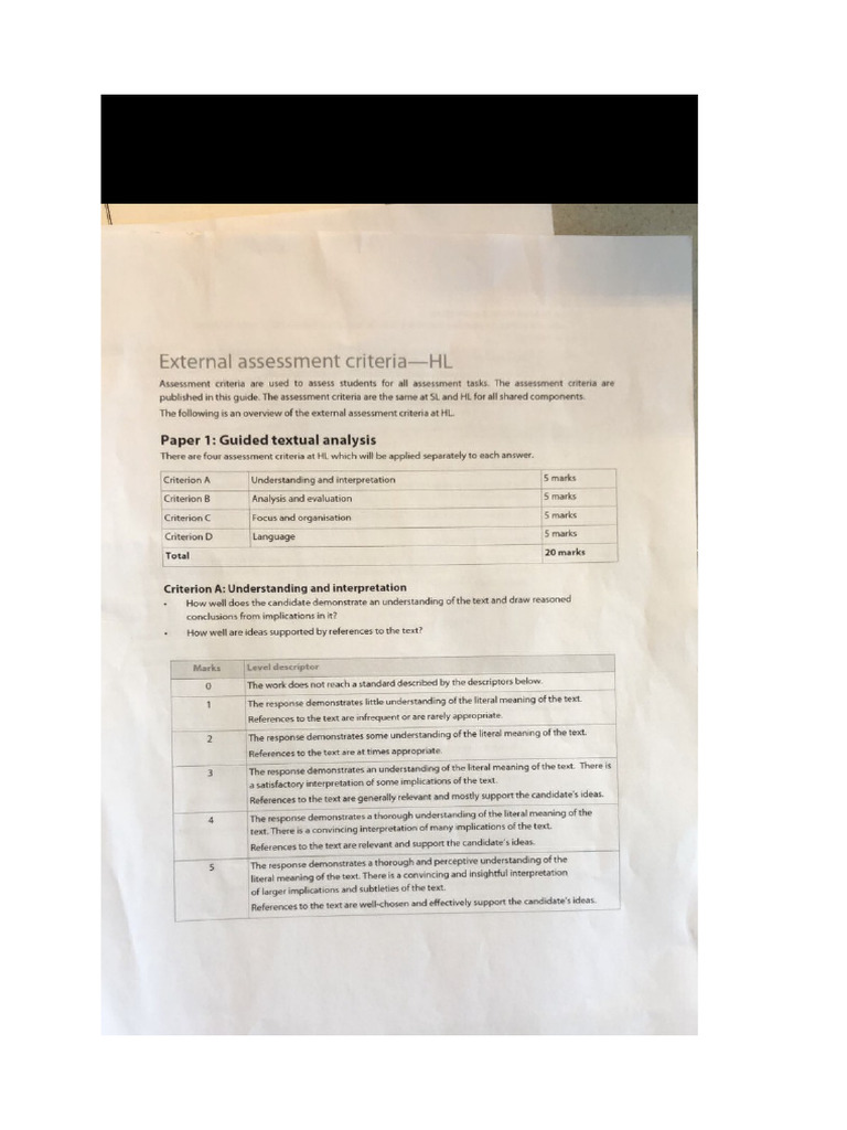 Criteria Paper 1 | PDF