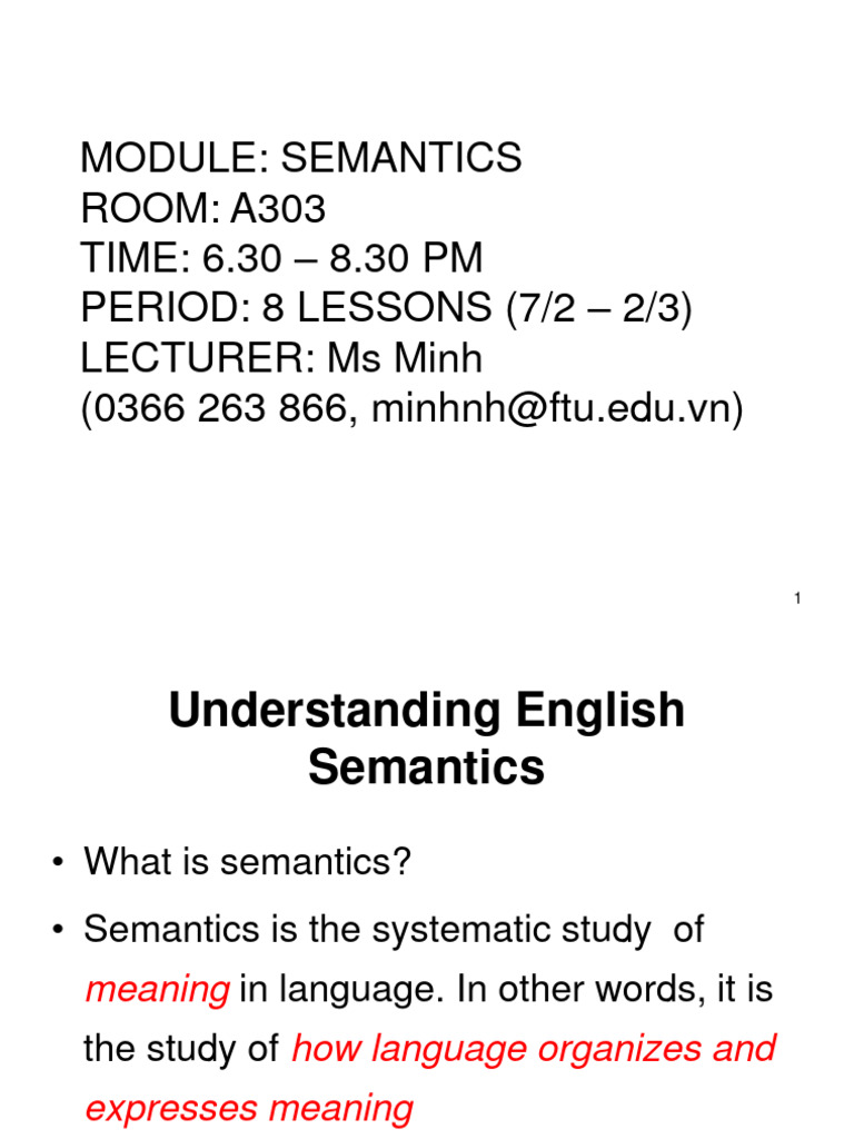 Lecture 1 | Download Free PDF | Semantics | Word