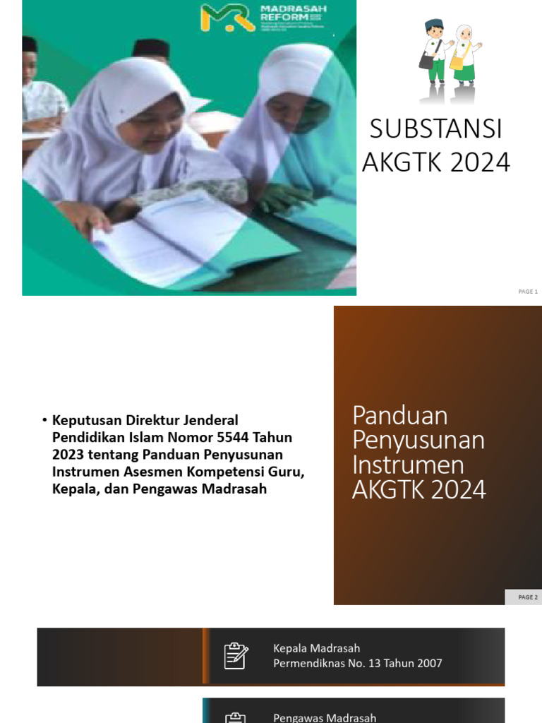 Panduan AKGTK 2024 untuk Pendidikan Madrasah | PDF