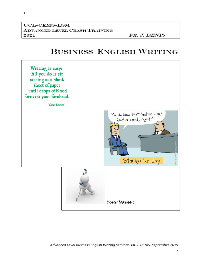 Advanced Business English Writing Seminar | PDF | English Language | Verb