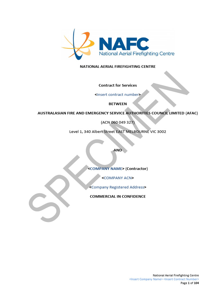 NAFC AFAC Specimen Contract | PDF | Aerodrome | General Contractor