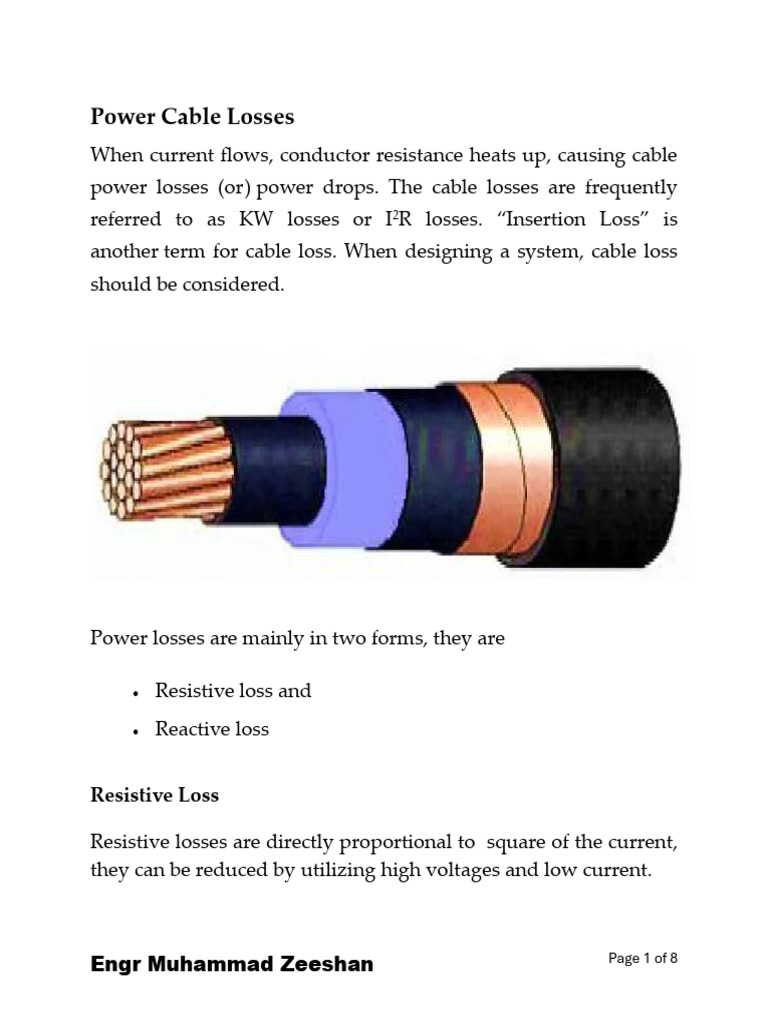 Power Cable Losses | Download Free PDF | Electrical Resistance And ...