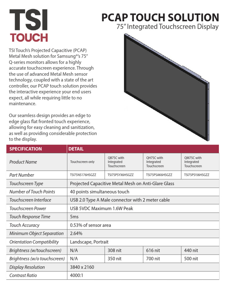 QB75C QH75C QM75C PCAP-rev1.0 | PDF | Touchscreen | Usb