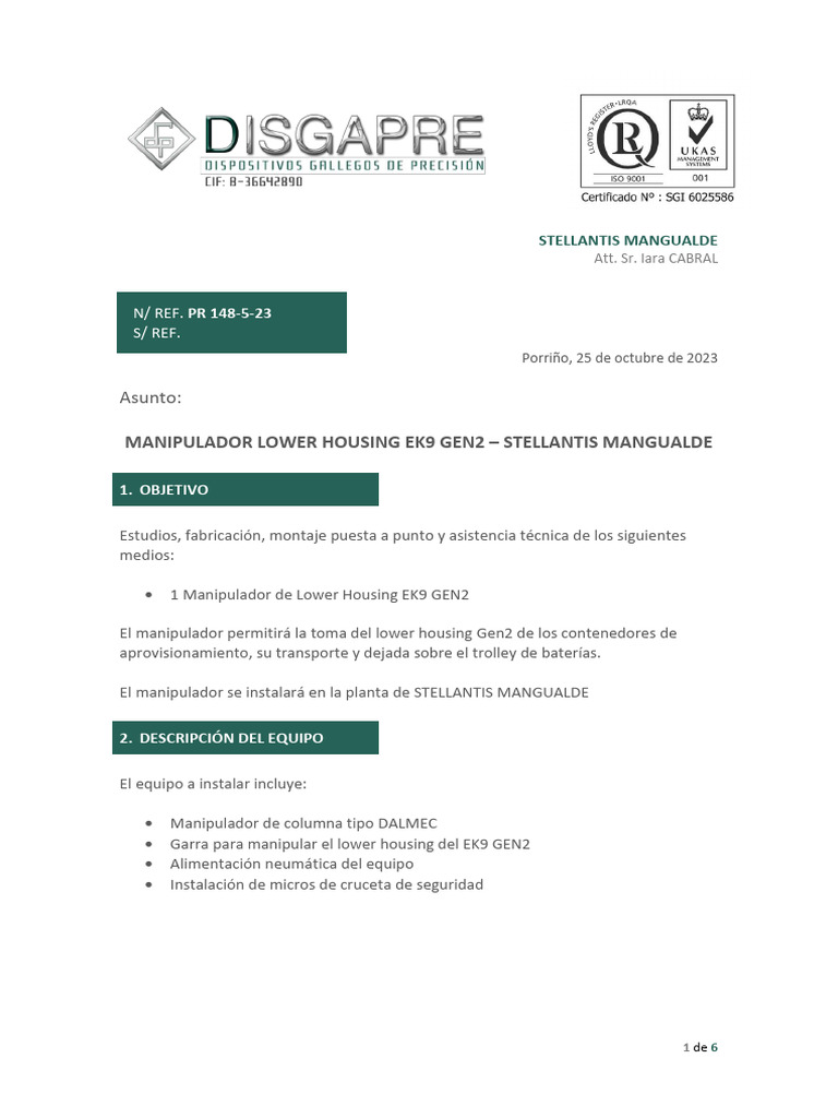 PR 148-5-23 Manipulador Lower Housing Ek9 Gen2 | PDF | Hogar ...