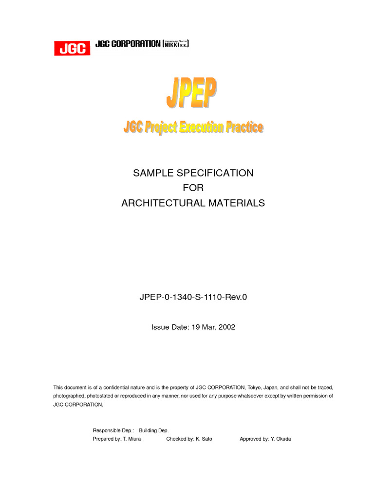 Sample Specification For Architectural Materials | PDF | Door ...
