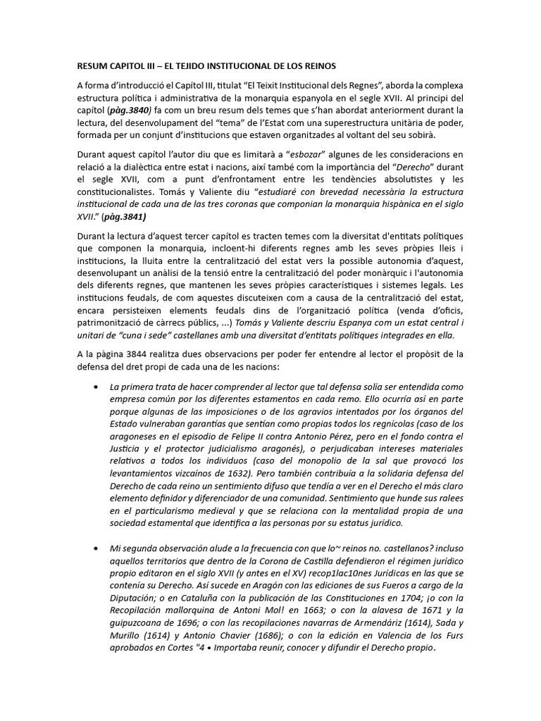 Resum Capitol Iii | PDF