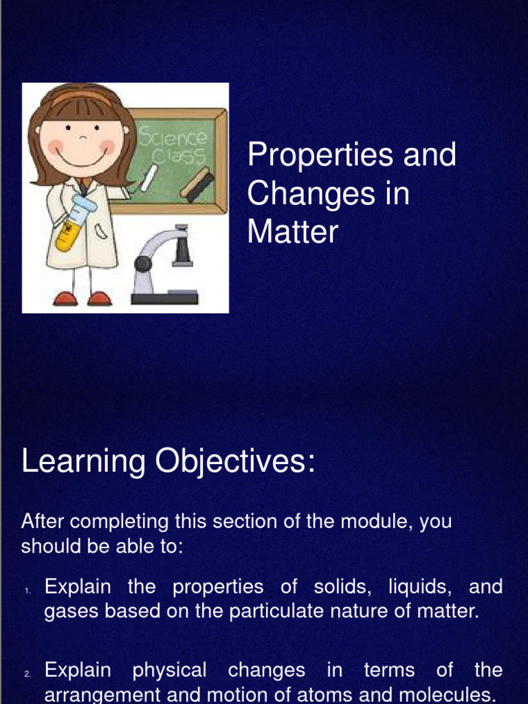 Properties and Changes of Matter | PDF | Science & Mathematics ...
