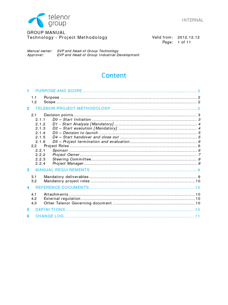 Group Manual Technology Project Methodology | PDF | Methodology | Risk ...