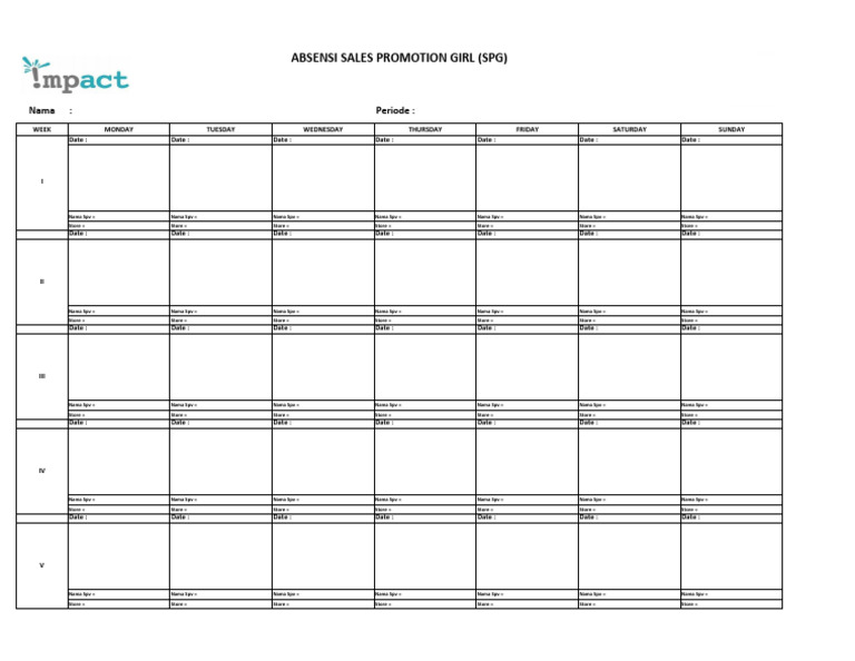 Form Absen SPG | PDF