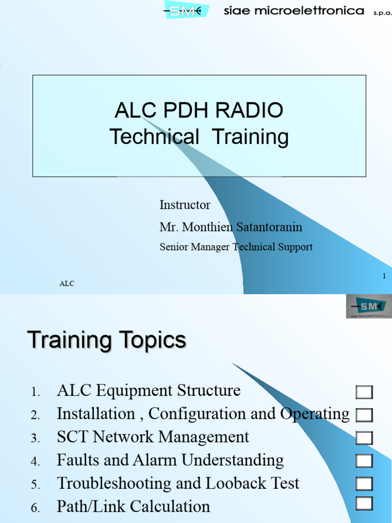 ALC PDH RADIO Technical Training Siae Mi | PDF | Modulation | Power Supply