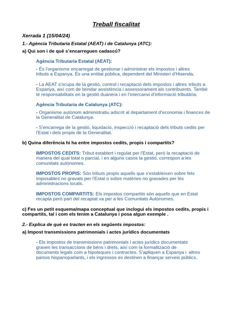 Treball Fiscalitat | PDF
